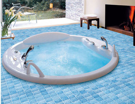 Quality Blue Ceramic Swimming Pool Mosaic Tiles 6mm Glossy Matt for sale
