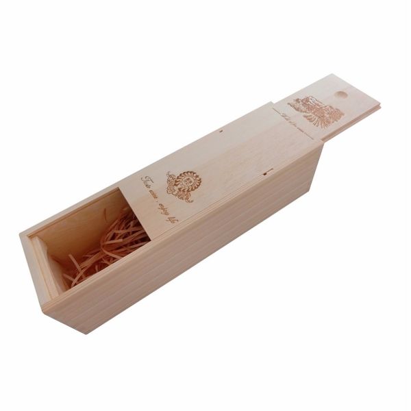 Quality Pine Wood Recyclable Wine Storage Containers Embossing Printing Wooden Packing Box for sale