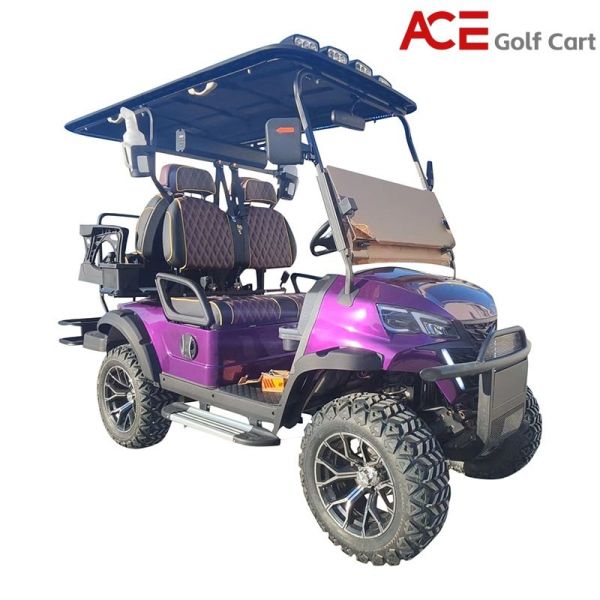 Quality 4 Passengers Electric Hunting Carts Electric Golf Buggy Purple Color for sale