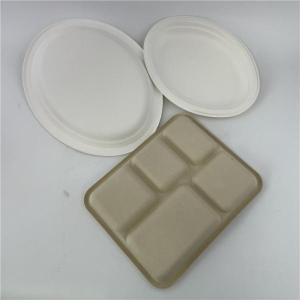 Quality Biodegradable Tableware Sugarcane Bagasse Pulp Paper Plate Dinnerware Sets for sale