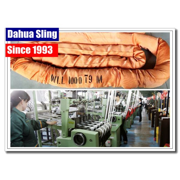 Quality Durable 10t Orange Lifting Straps , 1 Layer Synthetic Round Slings 300mm Width for sale
