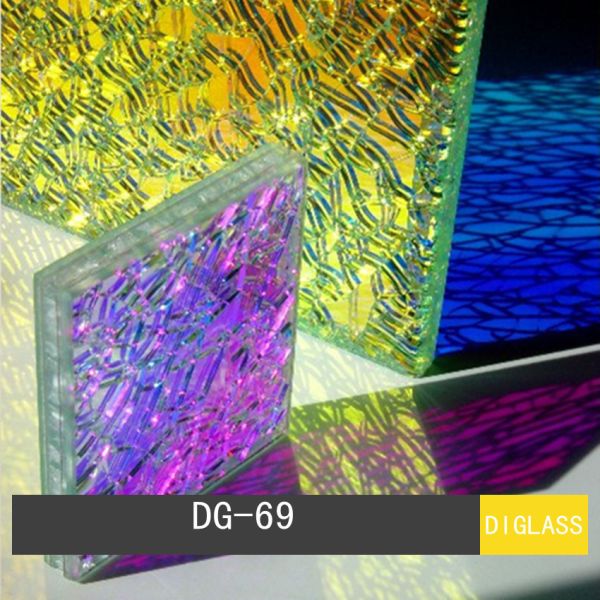 Quality Shattered Textured Dichroic Glass Laminate Flat Shape for sale