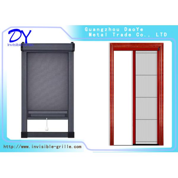 Quality Heat Insulation Single Mosquito Retractable Invisible Screen Door for sale