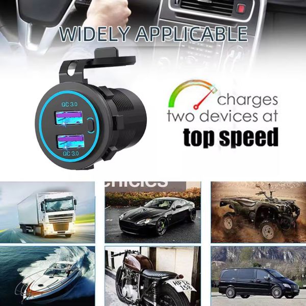 Quality Dual QC3.0 Car Charger 18W Fast Charge Socket for sale