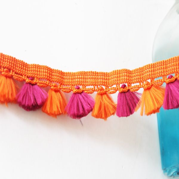 Quality Colorful Embroidery 4cm Polyester Tassel Fringe Trim for sale