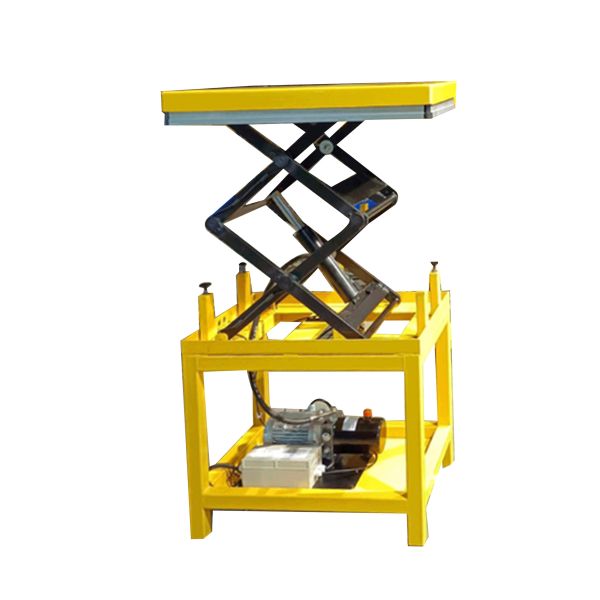 Quality RAL1028 1500mm Hydraulic Mobile Scissor Lift Table Q345B Industrial Hydraulic Lift for sale