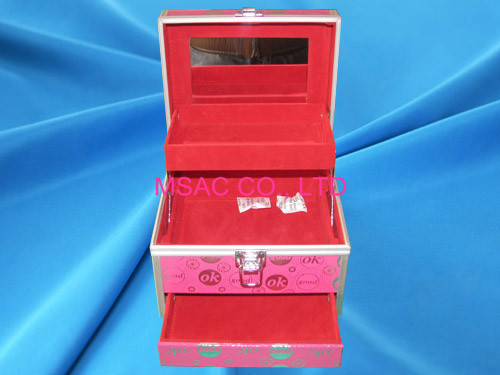 Quality Multi - Purpose Aluminium Cosmetic Case Red Lining Inside L 220 X W 150 X H for sale