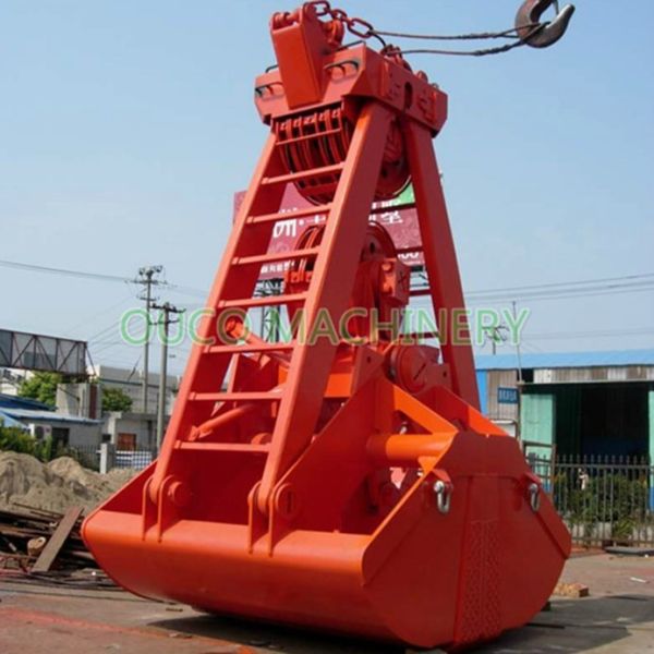 Quality bulk cargo 8 CBM CCS 2 Rope Mechanical Grab Bucket for sale