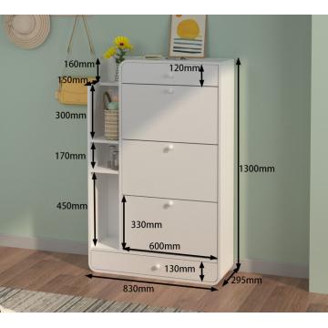 Quality White Wooden Multi-functional Storage Shoe Cabinet for sale