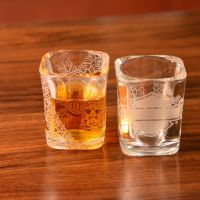 Quality Brands Logo Square Shot Glasses , Wedding Shot Glasses For Sprit Drinking for sale