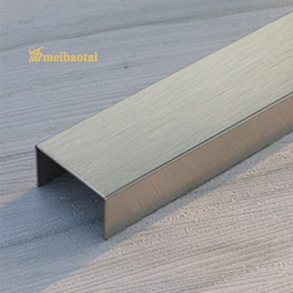 Quality ASTM Standard 0.55mm Thickness Hairline Design Stainless Steel Tile Trim for Floor Decoration for sale