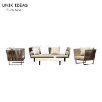 Quality Italian Style Outdoor Garden Furiture Weather Resistant Rattan Lounge Set for sale