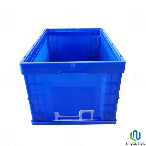 Quality 70 Liter Blue Plastic Foldable Container Collapsible Storage Box Without Lid for sale
