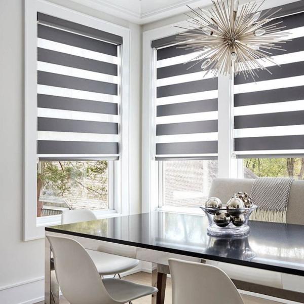 Quality Double Layer Blinds Full Blackout Window Curtain Zebra Blind for Contemporary for sale
