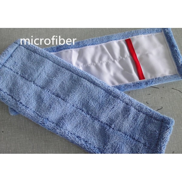 Quality Microfiber Coral Fleece 13*45cm  Blue Dry Flat Floor Mop Pad Dust Mop Head for sale