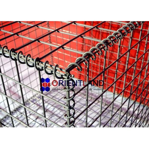 Quality Large Pvc Coated Welded Gabion Baskets 75×75mm Rectangular Hole Shape for sale