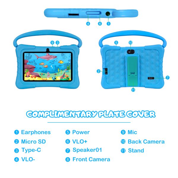 Quality Android Tablets 2GB RAM 16GB 32GB ROM Kids Educational Learning 7 inch Tablet PC for sale