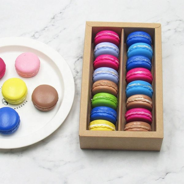 Quality oEM Macaron Custom Food Packaging Boxes With Clear Window for sale
