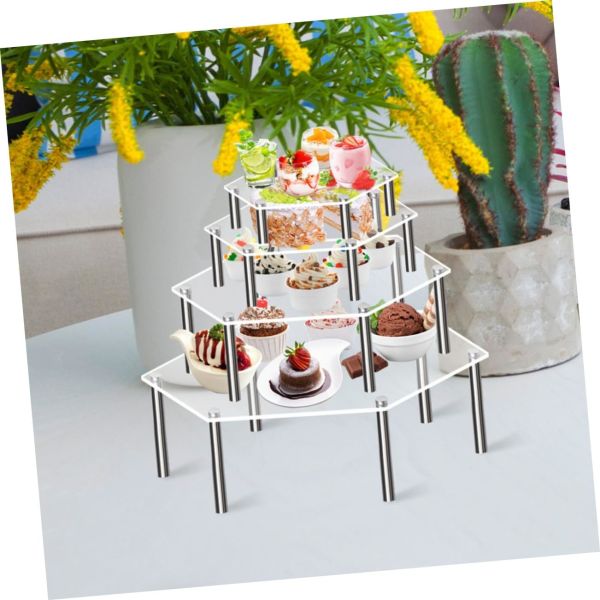Quality Acrylic Cupcake Display Stand Set Stackable Dessert Showcase For Party Weddings for sale