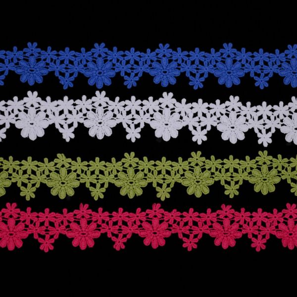 Quality KJ20064 Daisy Chain 4.5cm Embroidery Lace Trim for sale