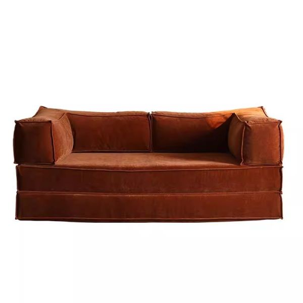 Quality Custom Color Vacuum Compression Sofa Tofu Block Retro Corduroy Fabric Sofa Skeleton Free for sale