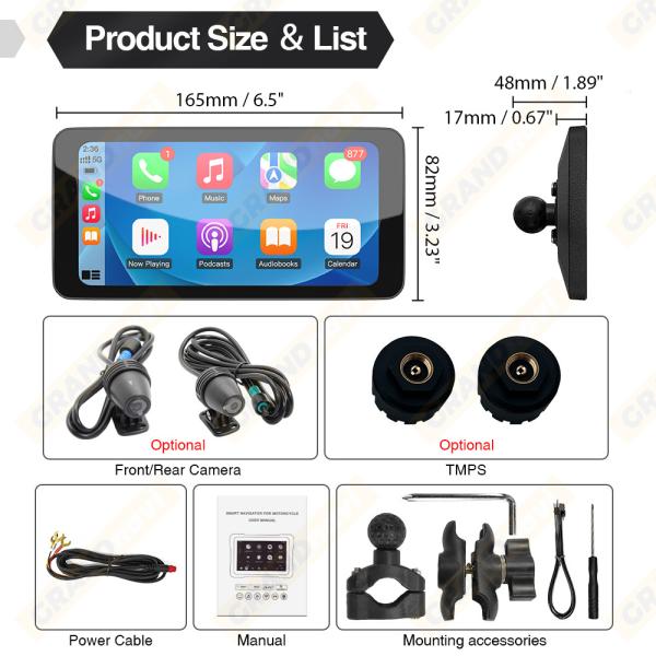 Quality 6.3" Touch Screen Motorcycle Navigation Device with IPX7 Waterproof and for sale
