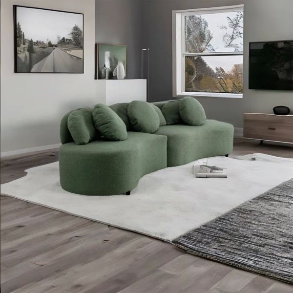 Quality Customized Boucle Fabric Sofa White Fabric Couch Set Home Luxury for sale