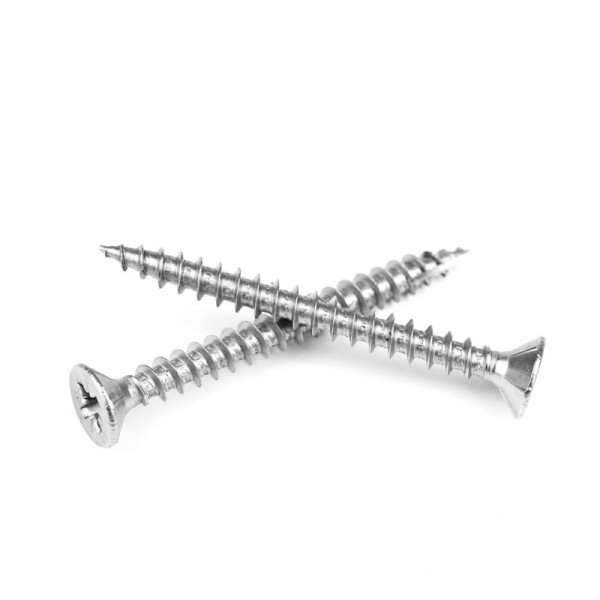 Quality Customized Flat Head Double Countersunk Chipboard Screws for Wood Deck Plain Finish for sale