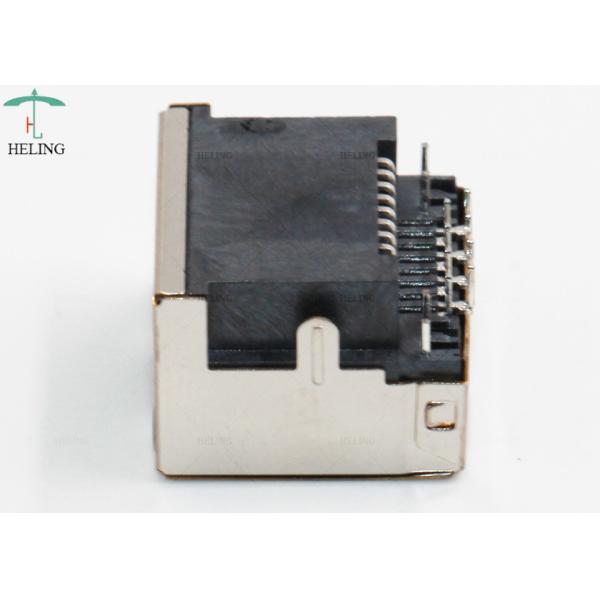 Quality Through Hole PCB Mount RJ45 Jack 8P8C One Port Side Entry Built - In LED for sale