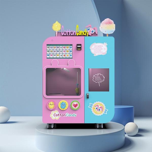 Quality Marshmallow Robot Cotton Candy Vending Machine Unattended IoT Backing Ground for sale