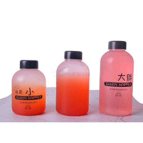 Quality Customized Plastic Beverage Bottles PET Cold Milk Juice Bottles 300ml 500ml for sale
