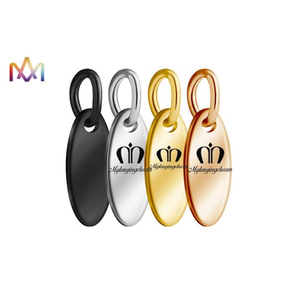 Quality SS304 Oval Dangle Plated Custom Engraving Charms for sale