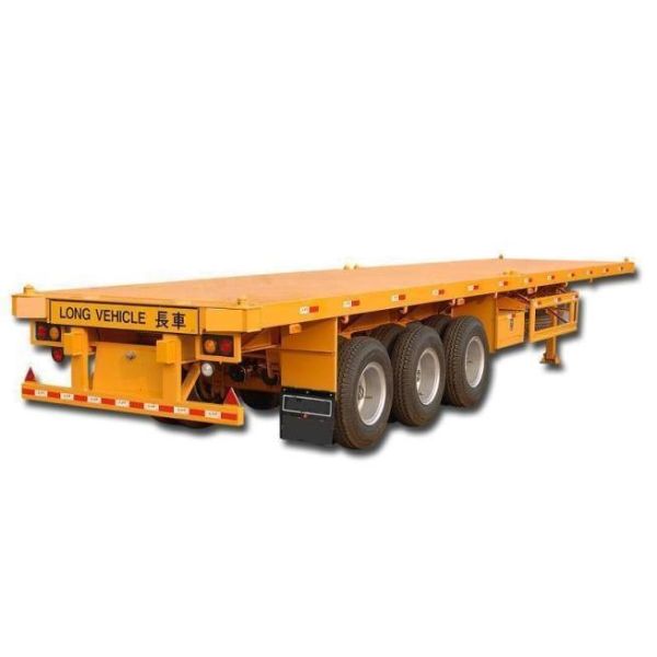 Quality Flatbed Semi-trailer For 20ft/40ft Container Transportation for sale