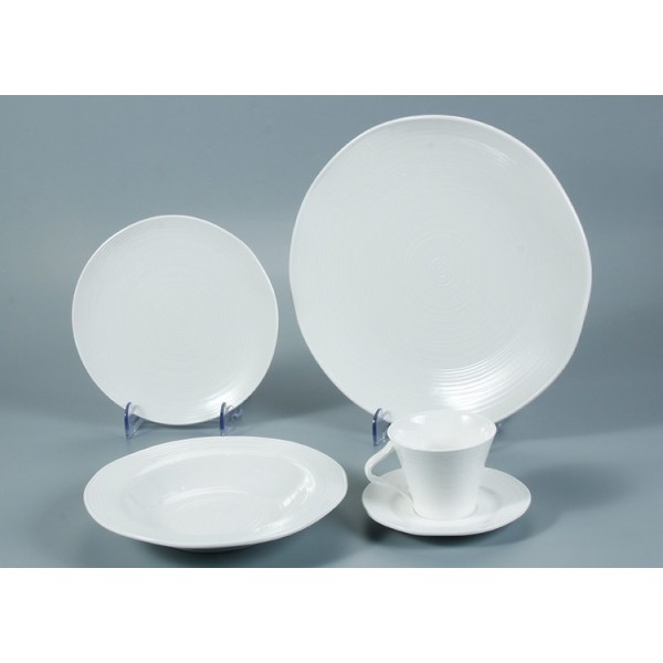 Quality KX Series 20Pcs Irregular White Porcelain Dinnerware Sets for sale