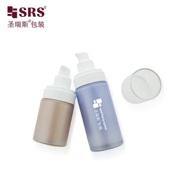 Quality AB001 15ml 30ml 50ml Round Luxury Glass Lotion Pump Bottle Replaceable Type for sale