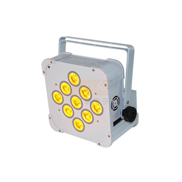 Quality 9*6w Wireless DMX Par Light High Brightness Tri-Color Leds Battery Light for sale