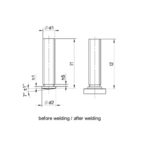 Quality Bolte Welding Studs for Short Cycle Stud Welding Threded Stud Type PS for sale