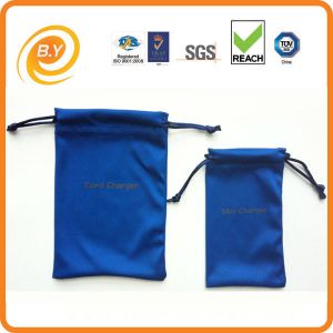 Quality Silkscreen Small Microfiber Sunglasses Bag , TUV Drawstring Glasses Pouch for sale