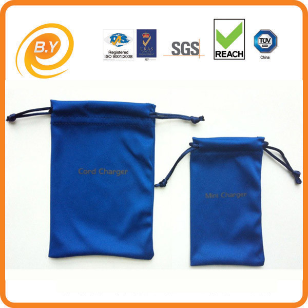 Quality Silkscreen Small Microfiber Sunglasses Bag , TUV Drawstring Glasses Pouch for sale