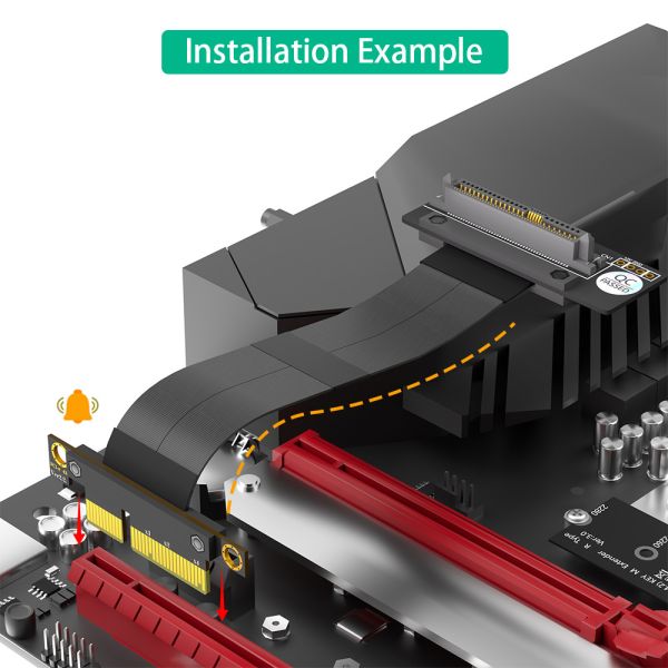 Quality SFF-8639 U.2 90° to PCI-E 3.0 4X Ribbon Extender Cable for and Fast Connectivity for sale