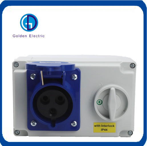 Quality IP44 16A 3p Receptacle and Switch with Interlock Device Contact Material Tinned for sale