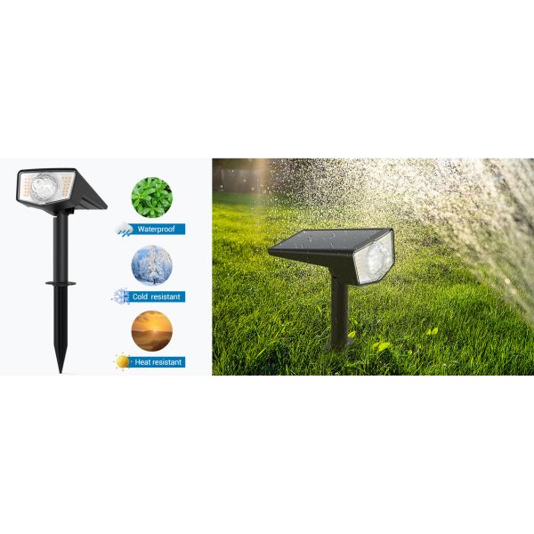 Quality High conversion RGB colorful light solar spot light outdoor courtyard wall for sale