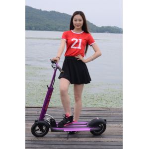 Quality 350W Mini Purple Folding Electric Scooter , Foldable Mobility Scooter For Adults for sale