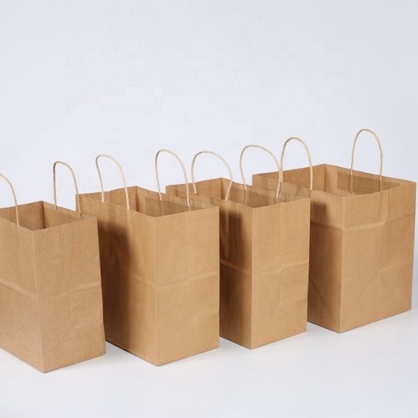 Quality Extra Large Wide Base Brown Kraft Paper Shopping Bag for Custom Packaging for sale
