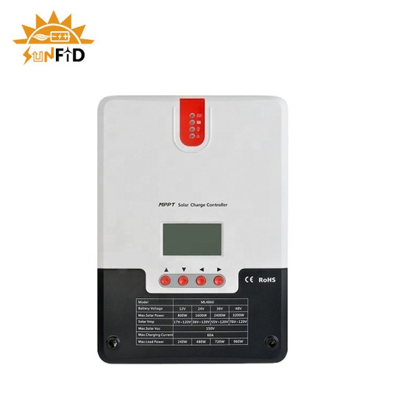 Quality 60A 12V Powerwall Lithium Battery 24V 48V LCD Solar Energy Controller TTL RS485 BT for sale