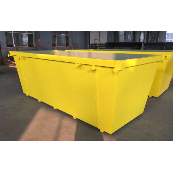 Quality OEM Yellow Metal Skip Bin 10M3 Construction Waste Bins Customized for sale