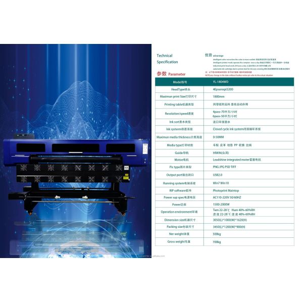 Quality 3A LPS Impresora Large Format 1.8m Single Head XP600 I3200 Eco Solvent Printer for sale