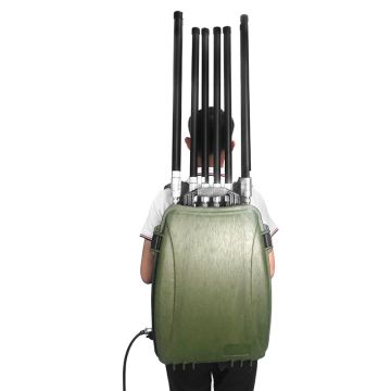 Quality 8 Channel 50W 1KM Man Pack Drone Signal Jammer Frequency Range 5.2G for sale