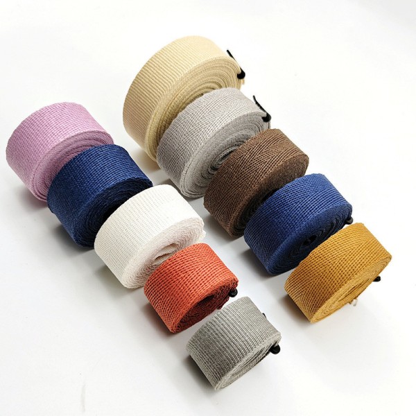 Quality GRS Herribone Woven Paper Ribbon Roll Plain Pattern Assorted Color Solid for sale