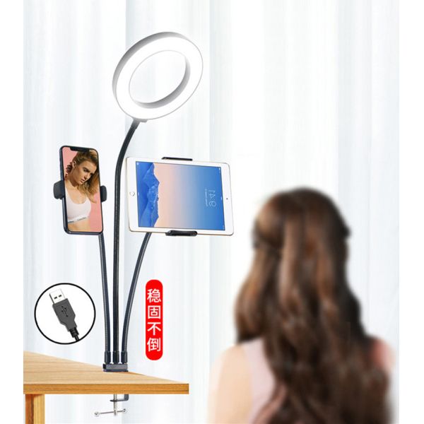 Quality Universal Selfie Ring Light With Flexible Mobile Phone Holder Lazy Bracket Desk Lamp LED Light For Live Stream Office for sale